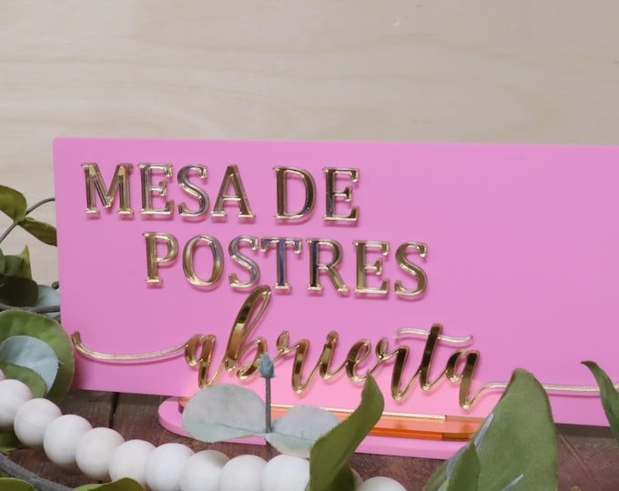 Letrero Reversible De Acrílico Para Mesa De Postres – “abierta ...