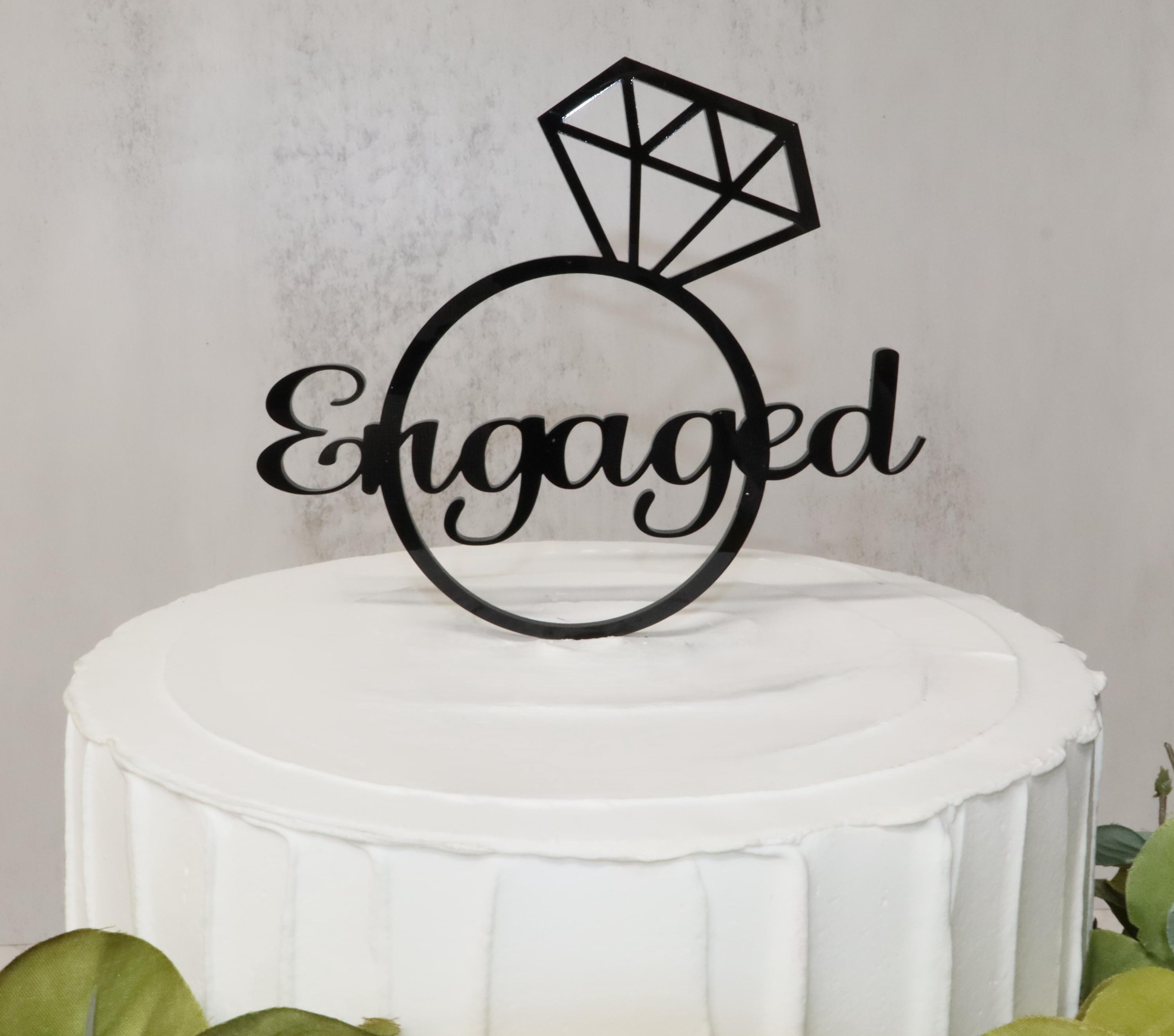 Engaged Cake Topper - Etsy