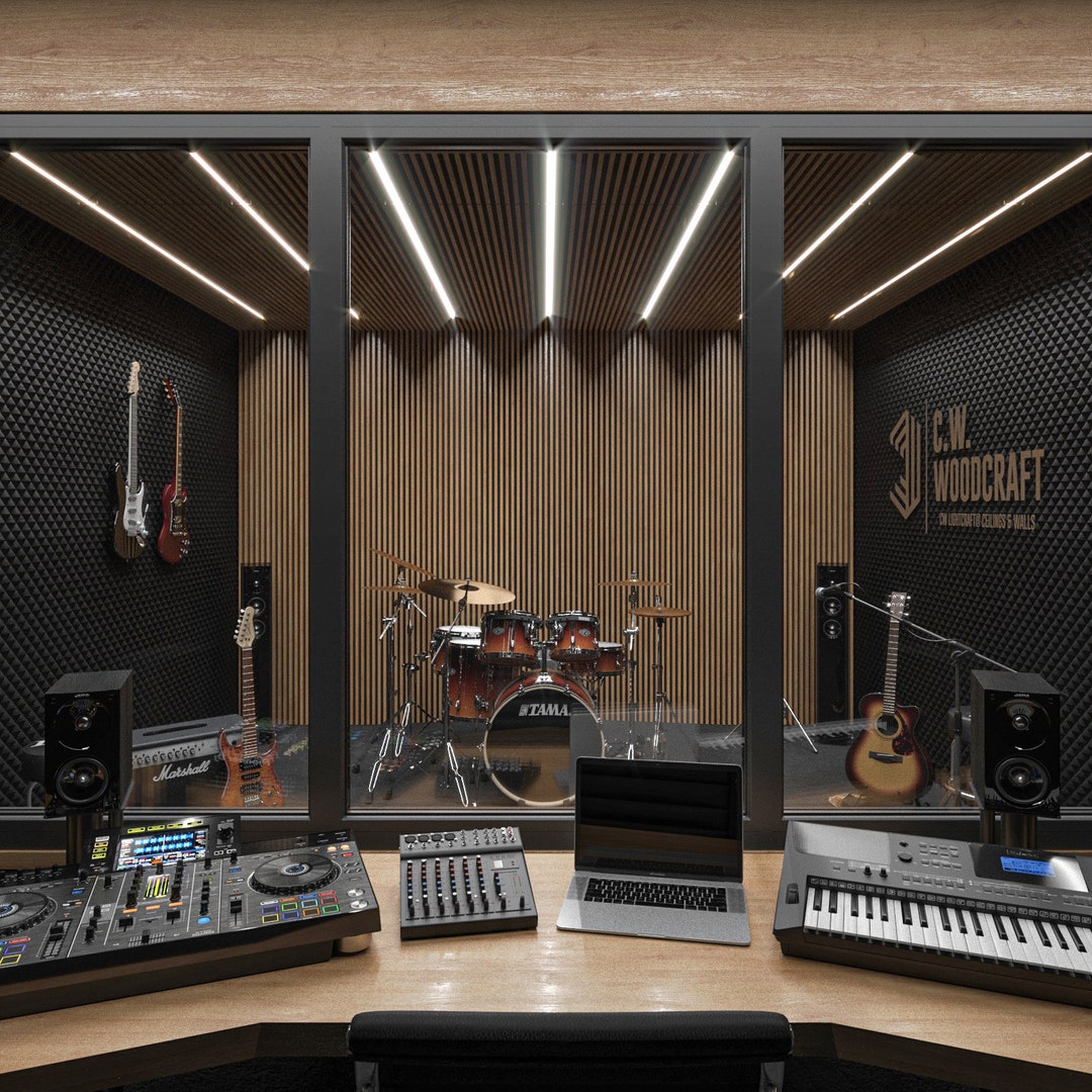 Custom Wood Ceiling Coverings for Recording and Podcast Studios ...