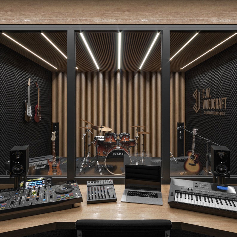 Custom Wood Ceiling Coverings for Recording and Podcast Studios ...
