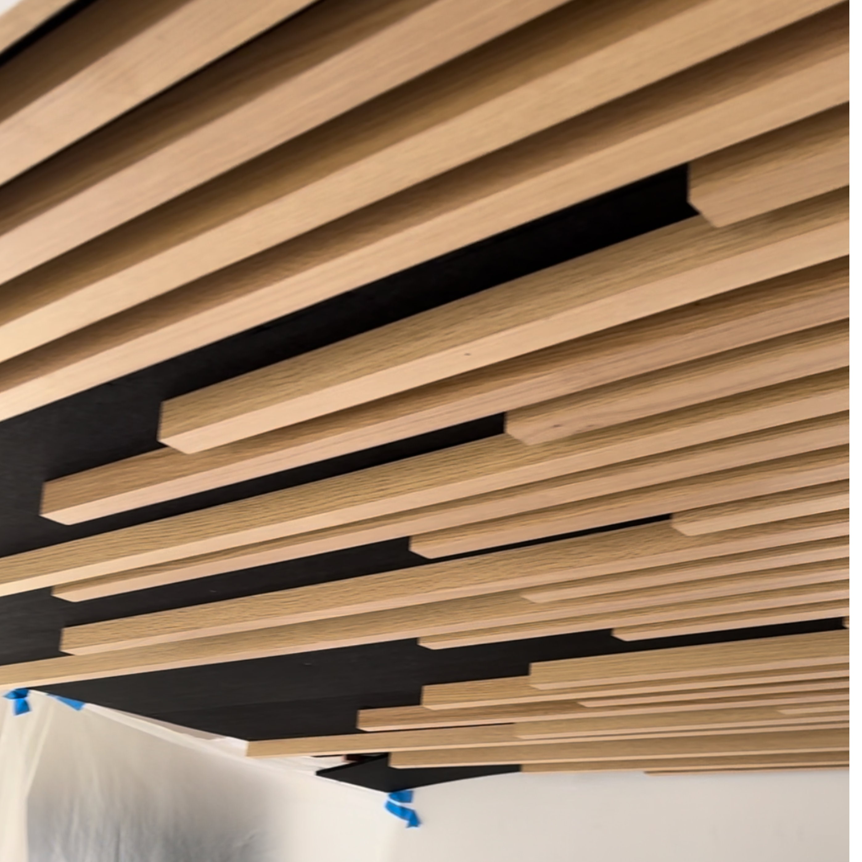 Custom Pattern Wood Ceiling and Wall With Lights | Commercial or ...
