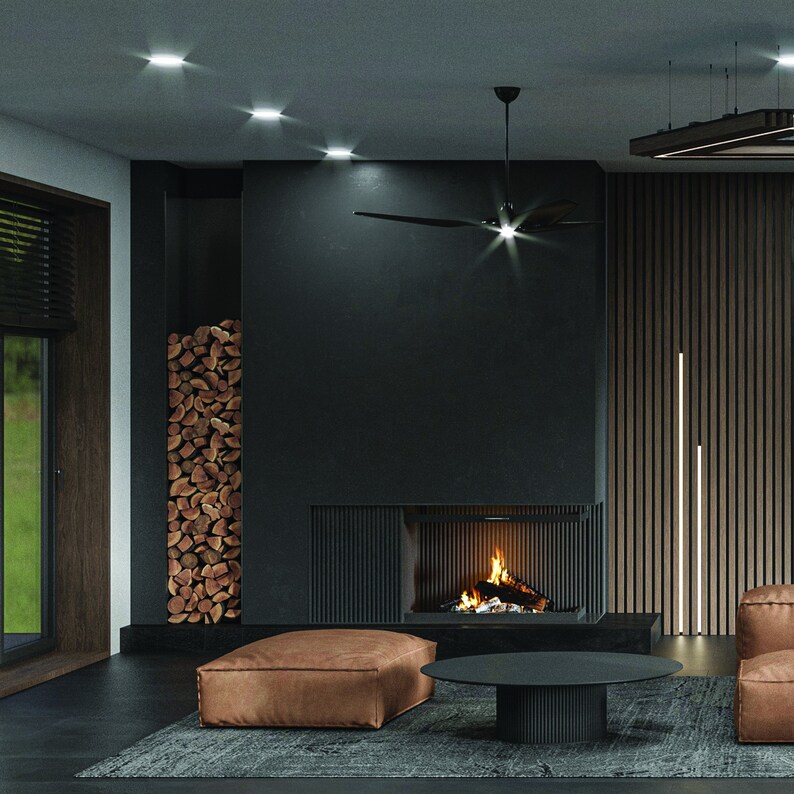 Flat Walnut Acoustical Wall Panels With Integrated LED Lighting ...