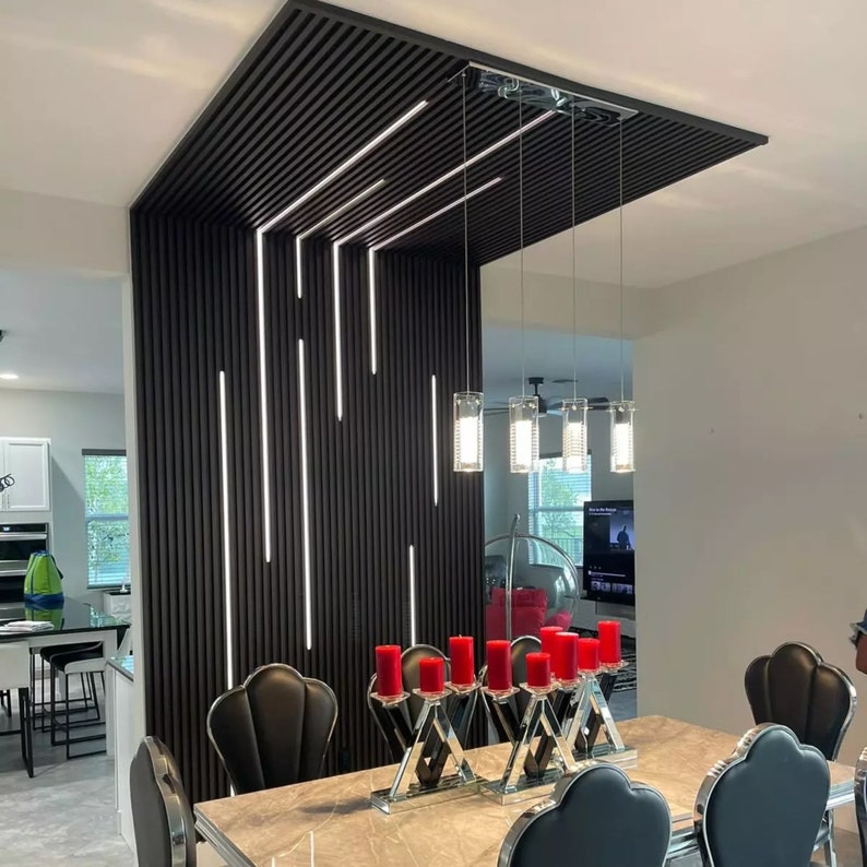 Bespoke Black Ceiling and Wall With Lights | Commercial or Residential ...