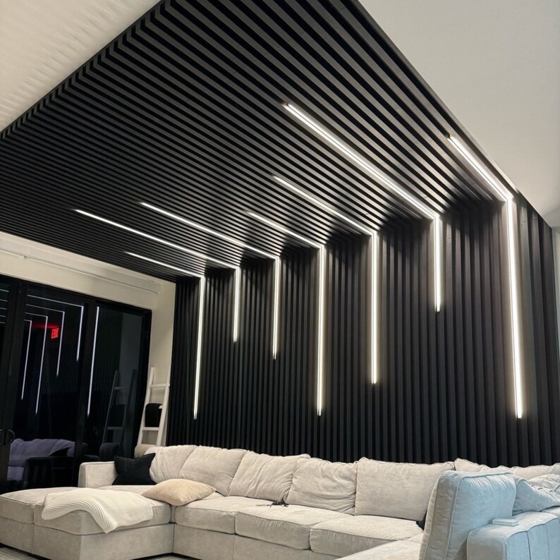 Bespoke Black Ceiling and Wall With Lights | Commercial or Residential ...