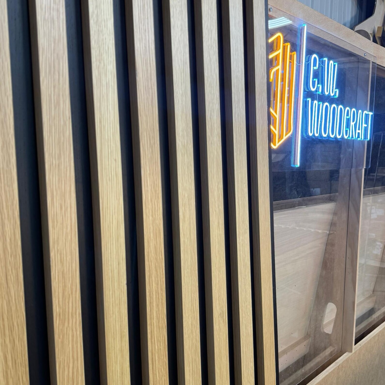 Natural White Oak Rift on Dark Wood Backing | Wall Panels | Custom Wood ...