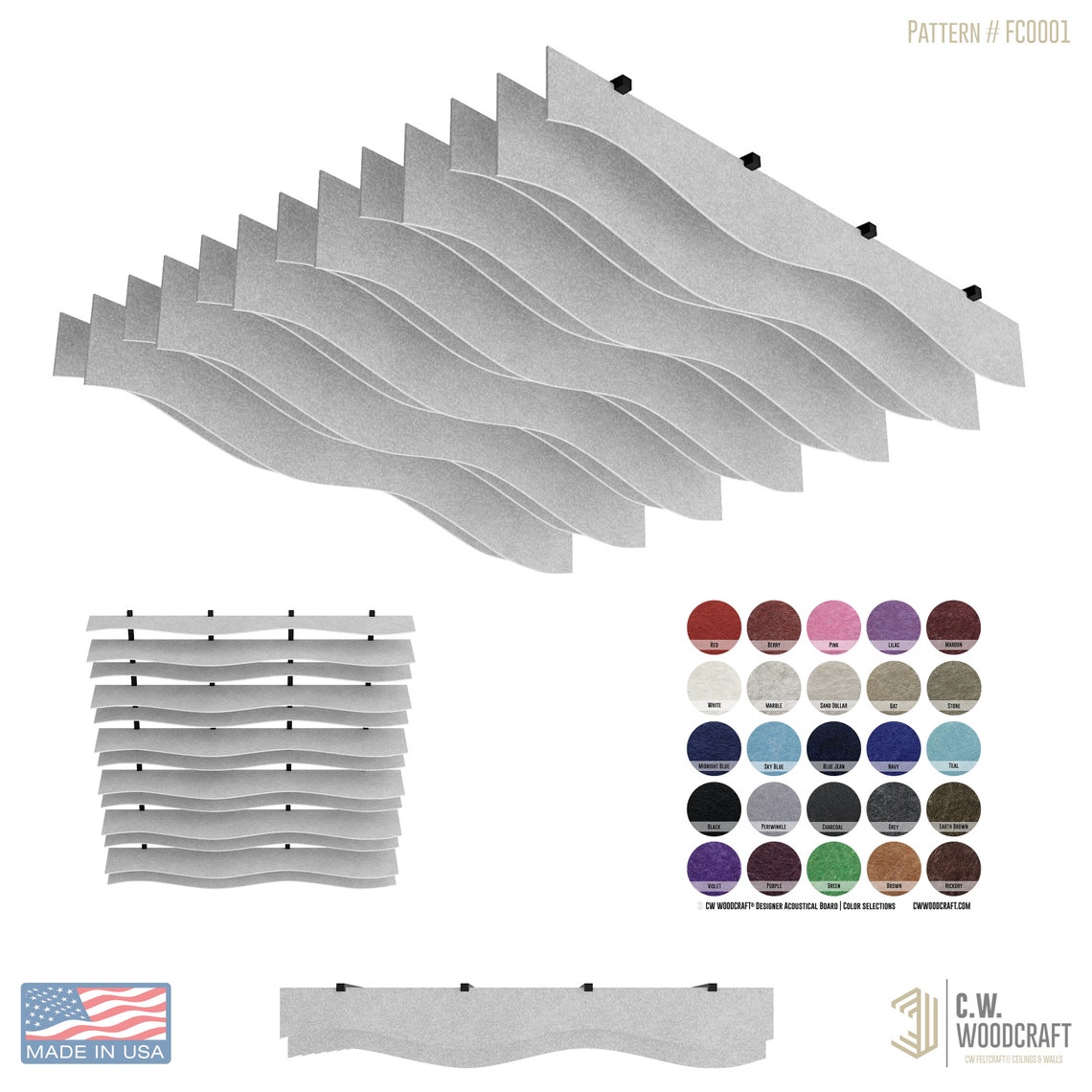 CW Feltcraft® | Suspended Ceiling Baffles | WAVES FC0001 | Acoustical ...