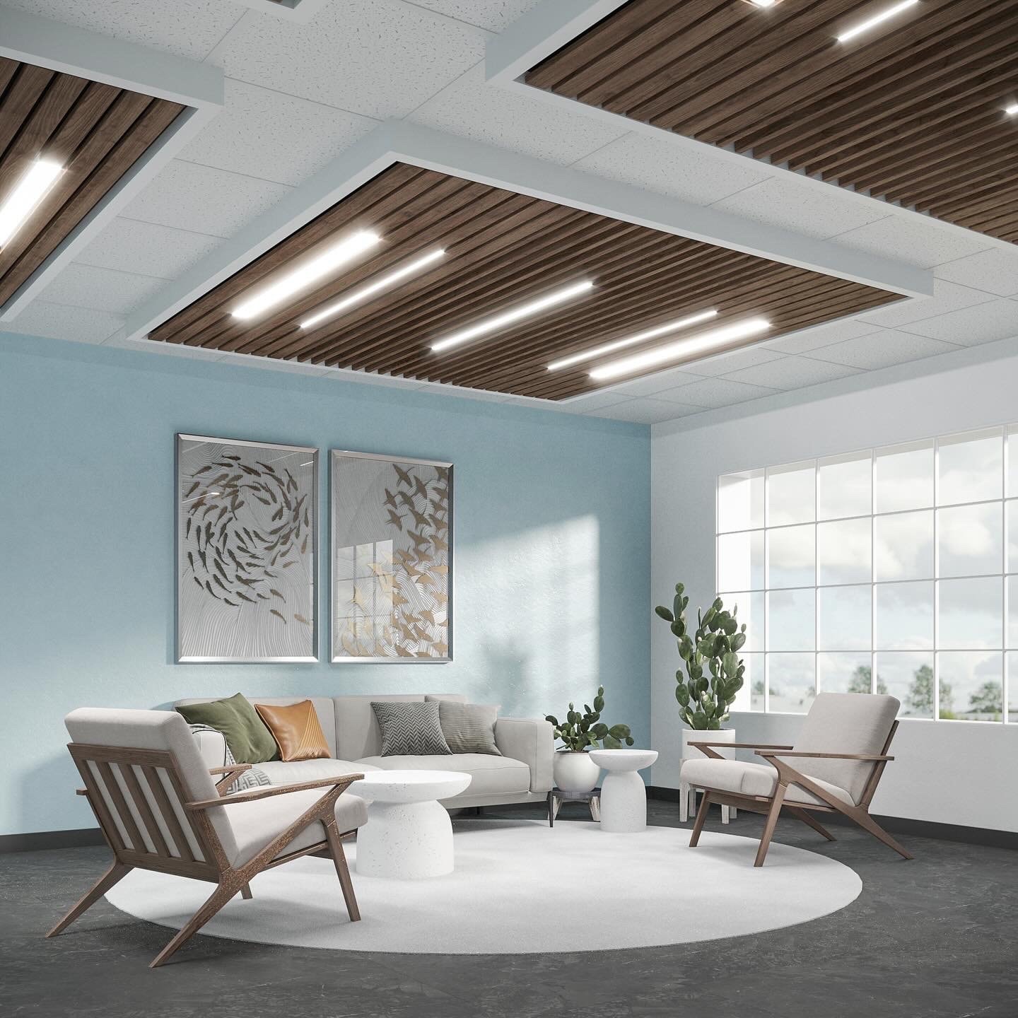 Bespoke Walnut Wood Ceiling | Optional Lighting Integration ...