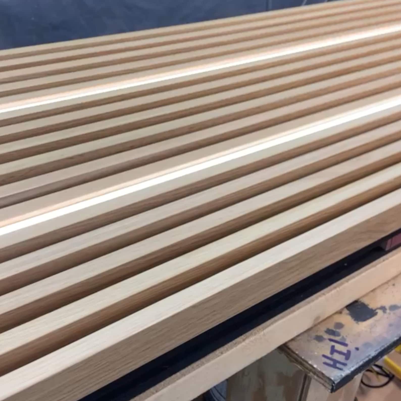 Wood Ceiling Grille - Modern Reception Area Décor | White Oak | Walnut ...