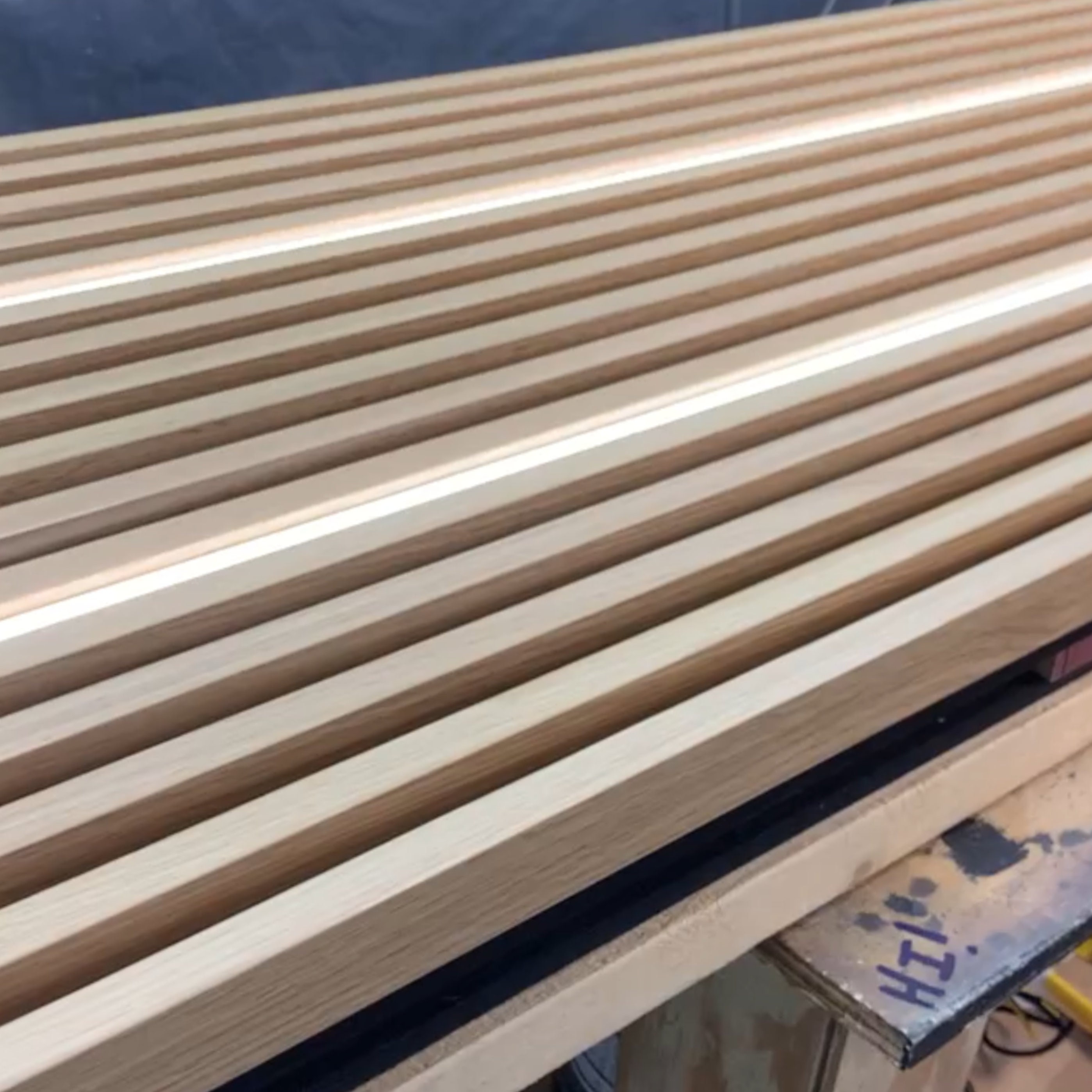 Wood Ceiling Grille - Modern Reception Area Décor | White Oak | Walnut ...