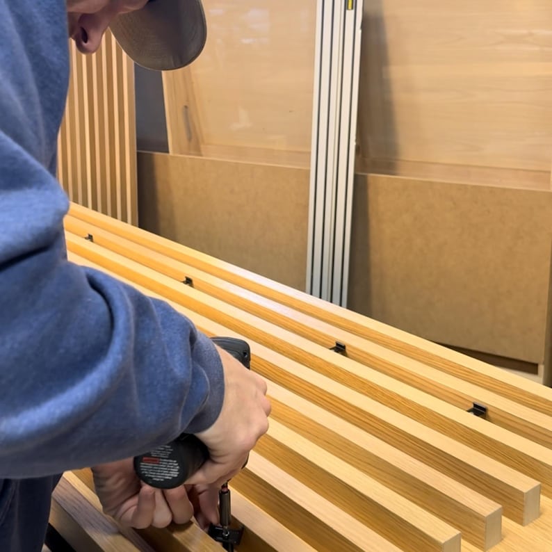 White Oak Wood Wall Panel With Optional LED Lighting - Modern Reception ...