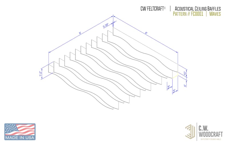 CW Feltcraft® | Suspended Ceiling Baffles | WAVES FC0001 | Acoustical ...