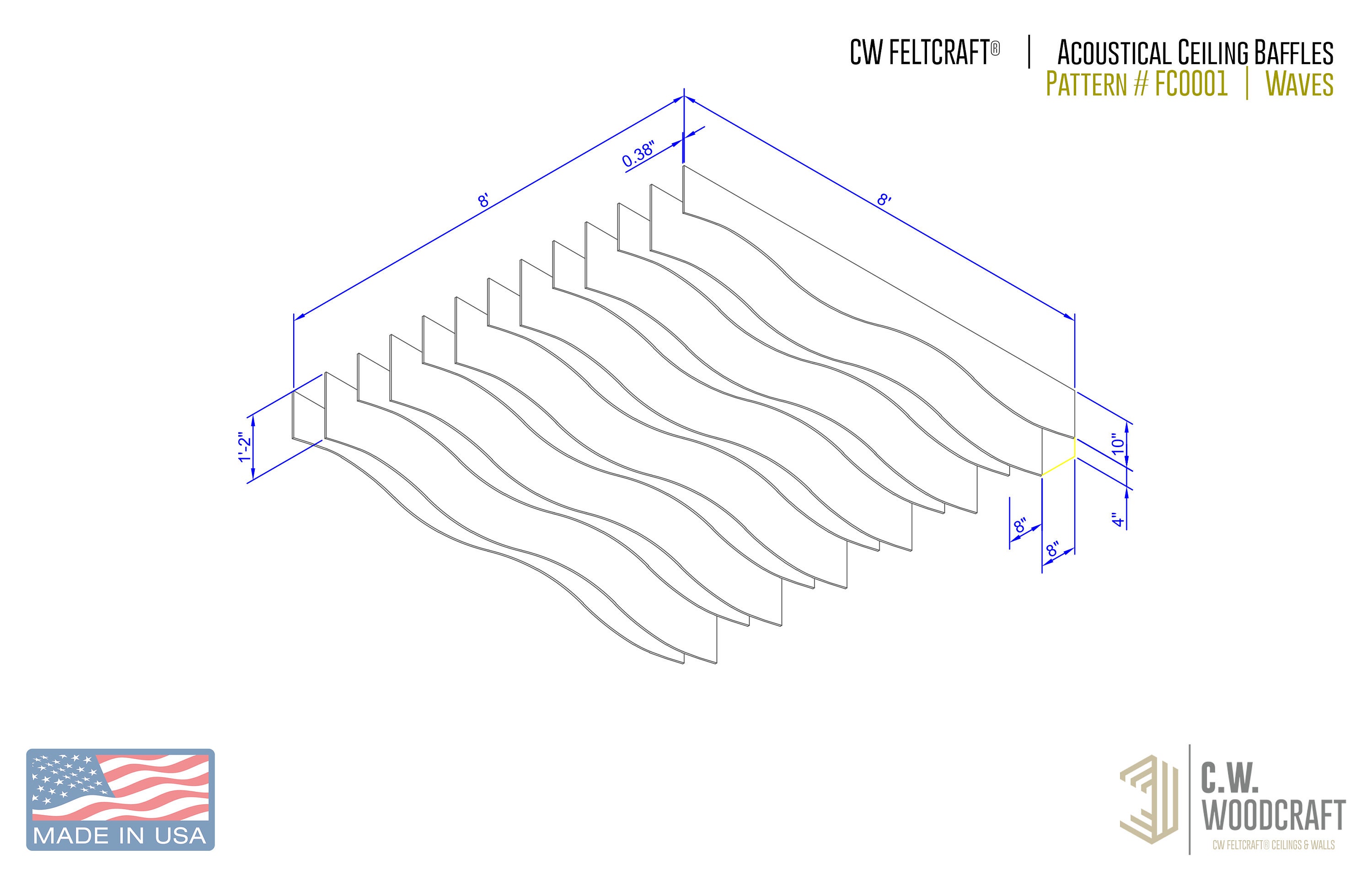 CW Feltcraft® | Suspended Ceiling Baffles | WAVES FC0001 | Acoustical ...