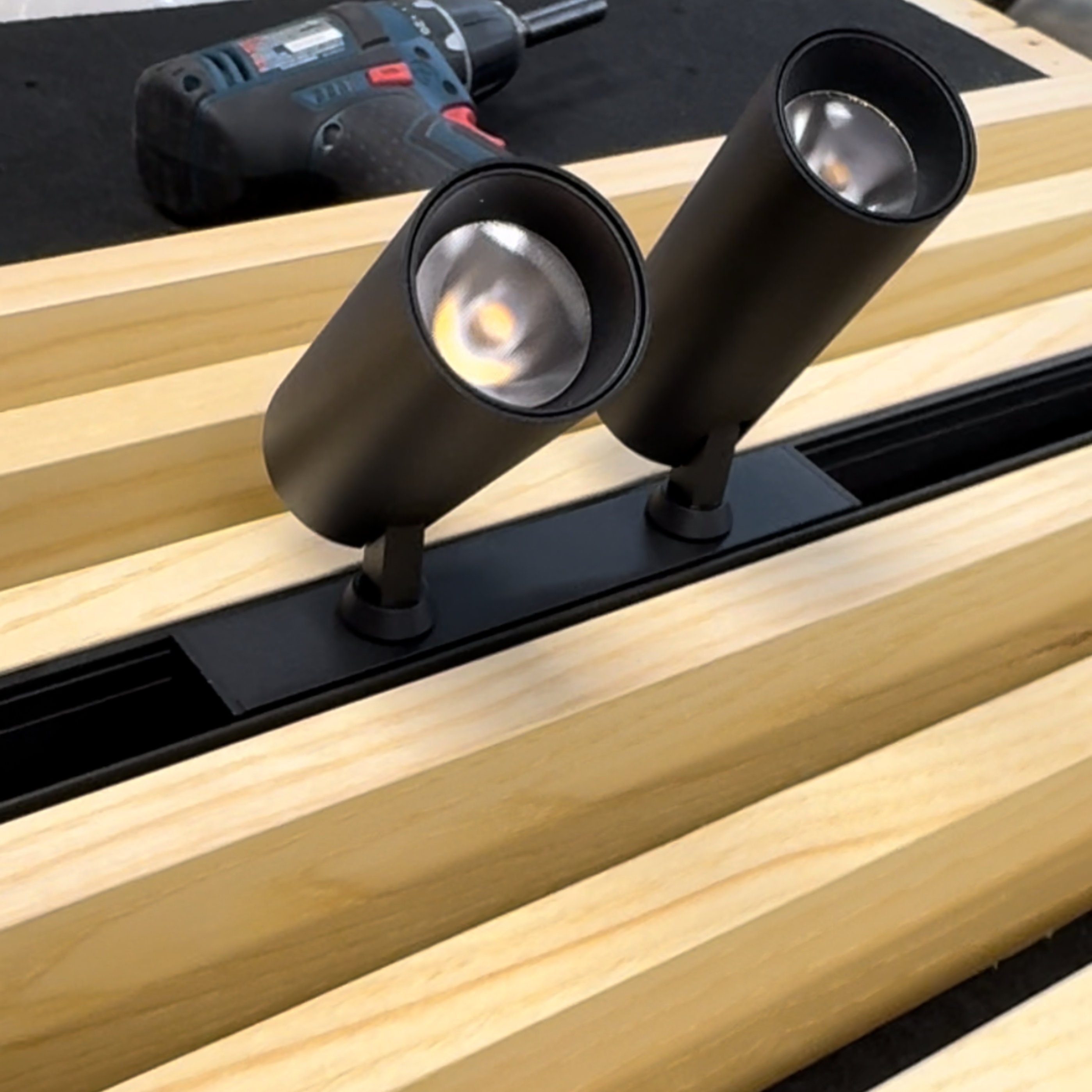 Special Lighting Wood Ceiling Grille Panels | Minimalist Office Décor ...