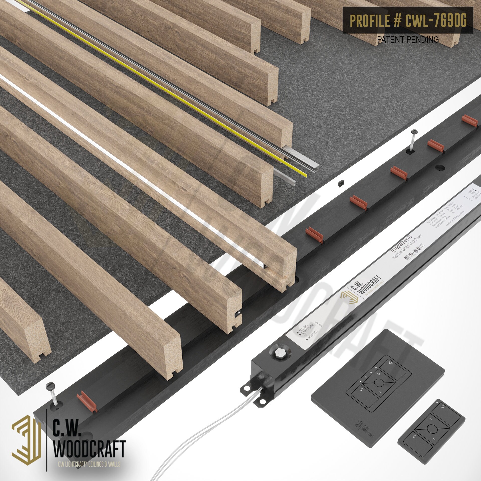 Slat wall lighting integration Model CWL7690G CW Woodcraft | Etsy