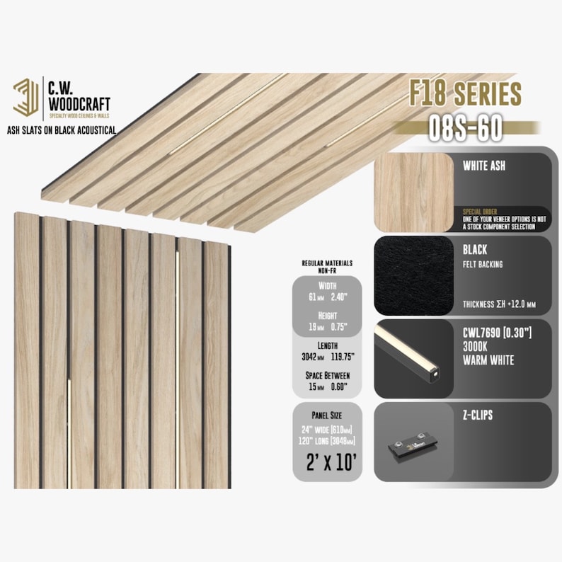 Front Desk Wood Wall and Ceiling With Lights | Commercial or Residential | Acoustics | White Oak ...