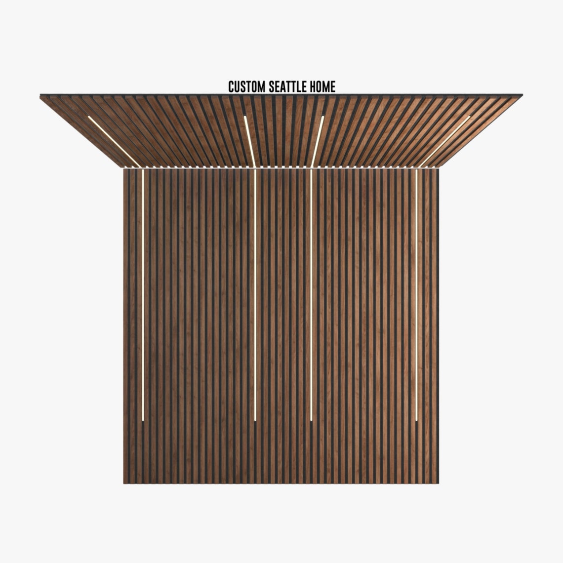 Flat Walnut Acoustical Wall Panels With Integrated LED Lighting ...