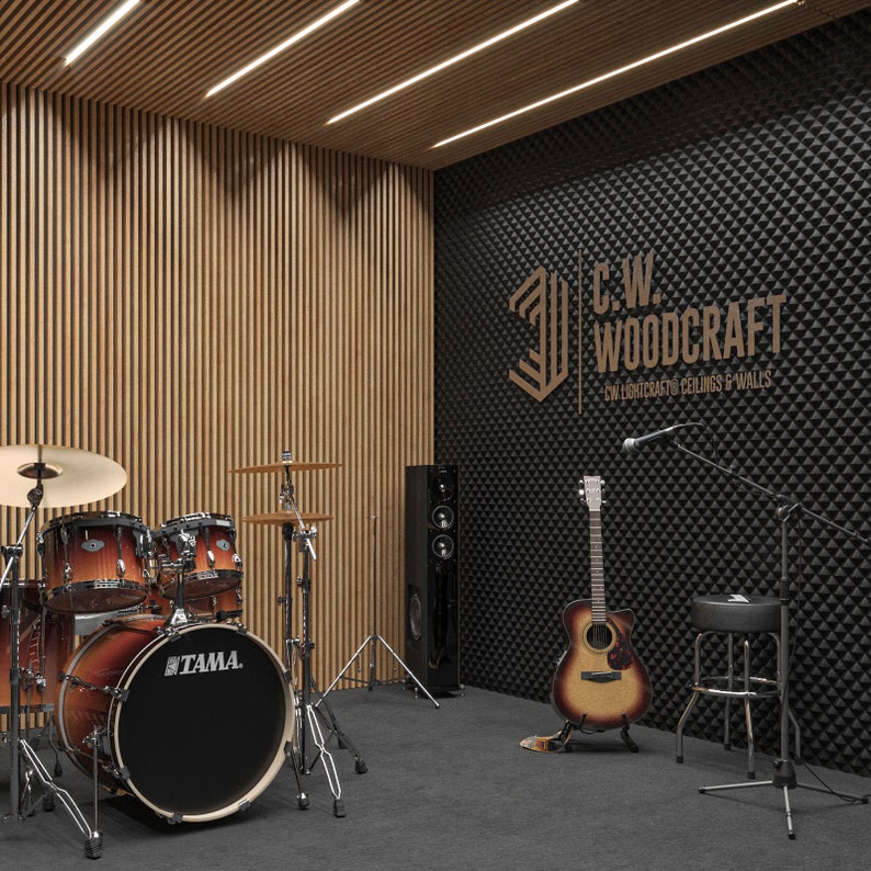 Custom Wood Ceiling Coverings for Recording and Podcast Studios ...