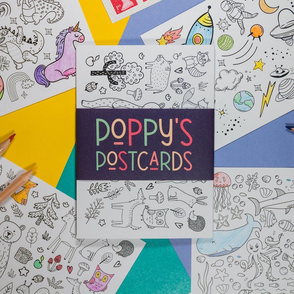 Coloring Postcards - Etsy