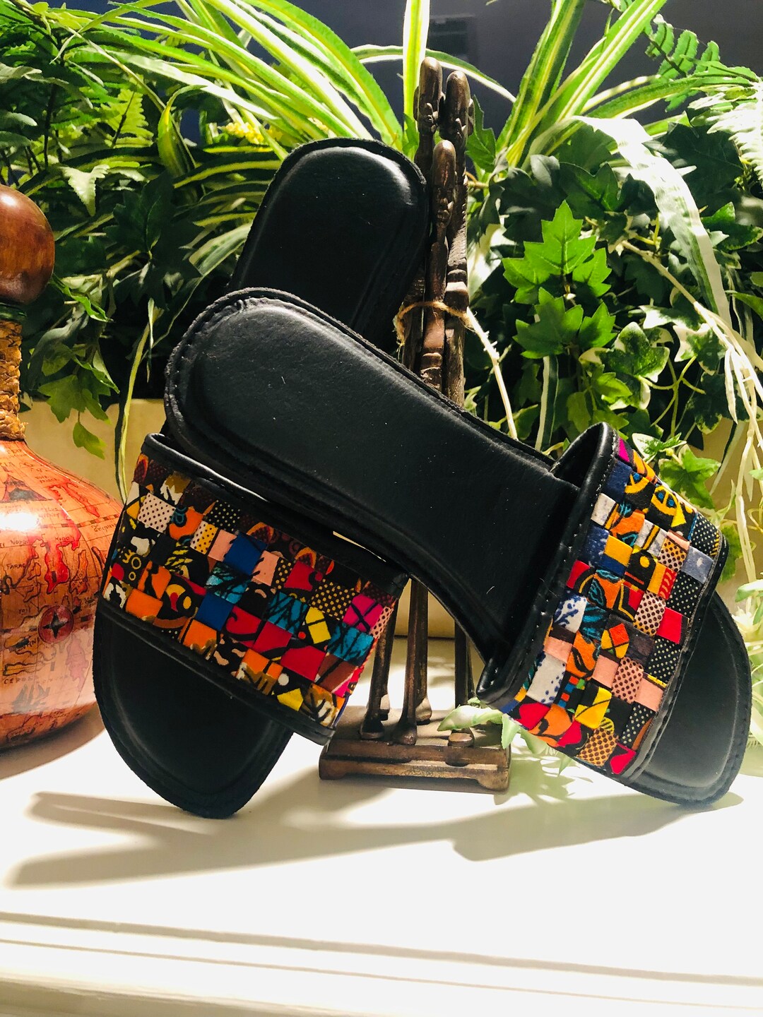 African Print Ankara Slippers/ Sandals - Etsy