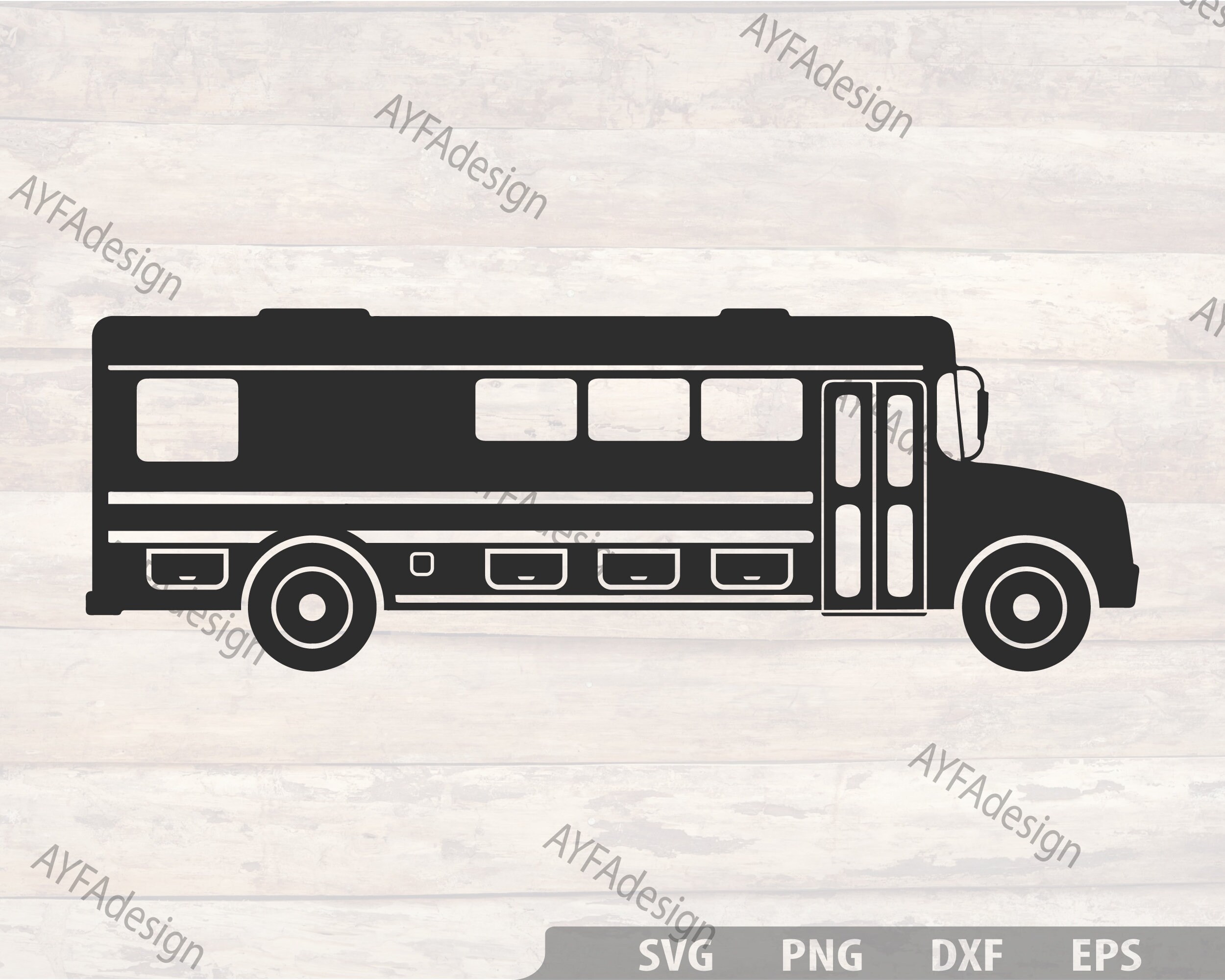 Motorhome Svg, Class A Motorhome Svg, Caravan Bus, Camping Car, RV Bus ...
