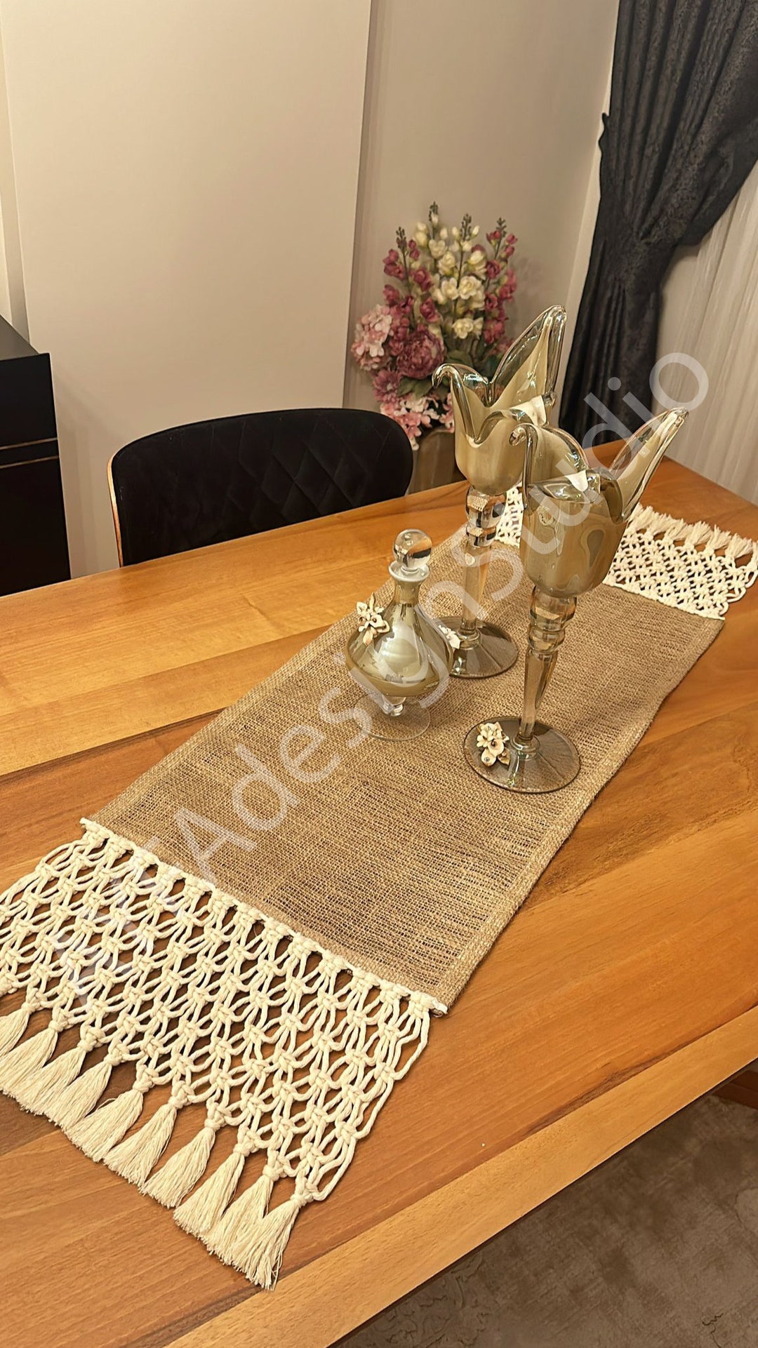 Macrame Jute Runner, Wicker Table Decoration, Housewarming Gift ...