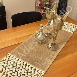 Macrame Jute Runner, Wicker Table Decoration, Housewarming Gift ...