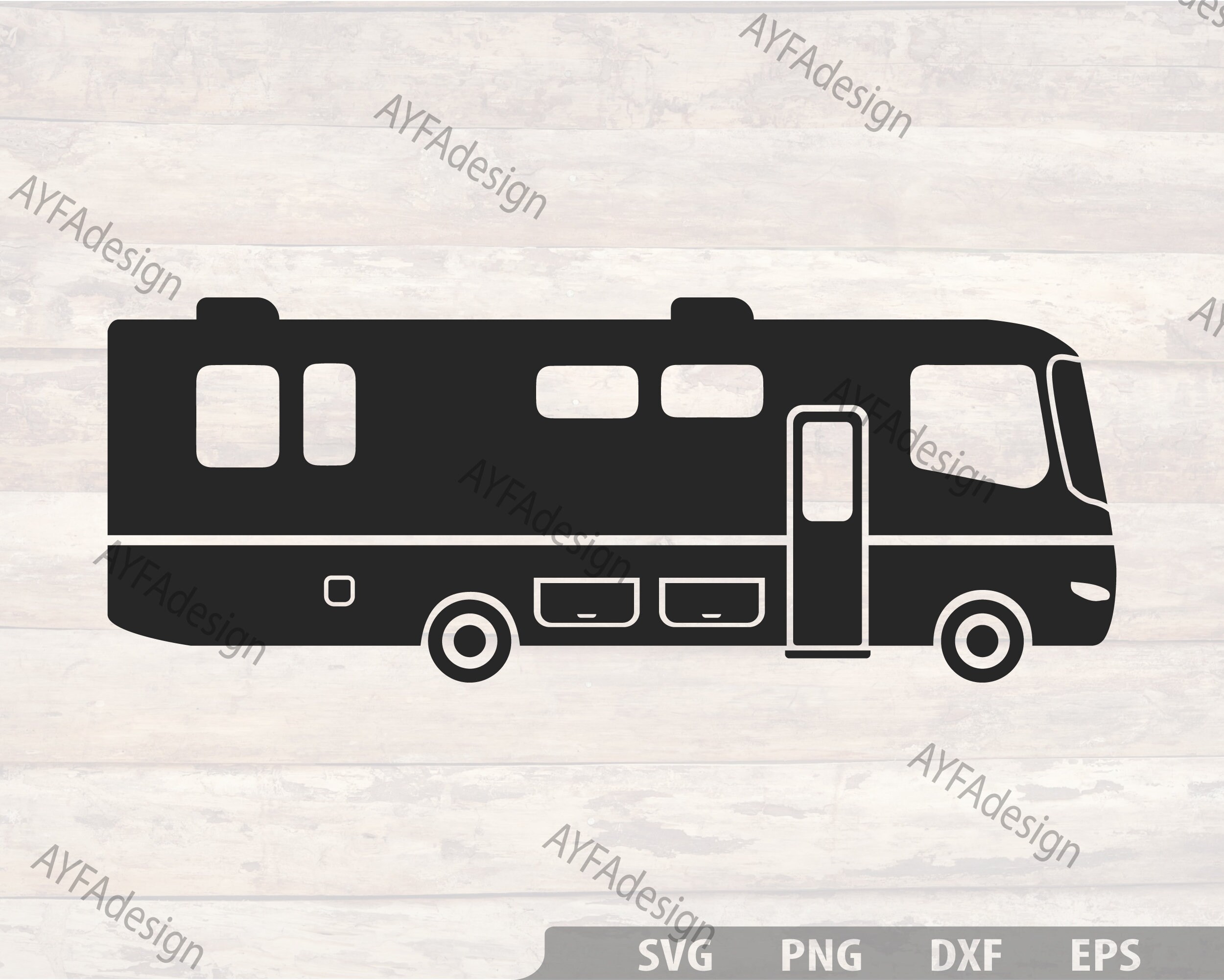 Motorhome Svg Class A Motorhome Svg Camping Car Caravan Bus Rv Bus