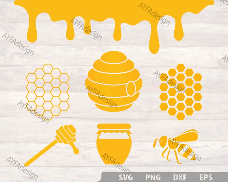 Honey Bee Svg, Honey Drips Svg, Honeycomb Svg, Dripping Borders Svg ...