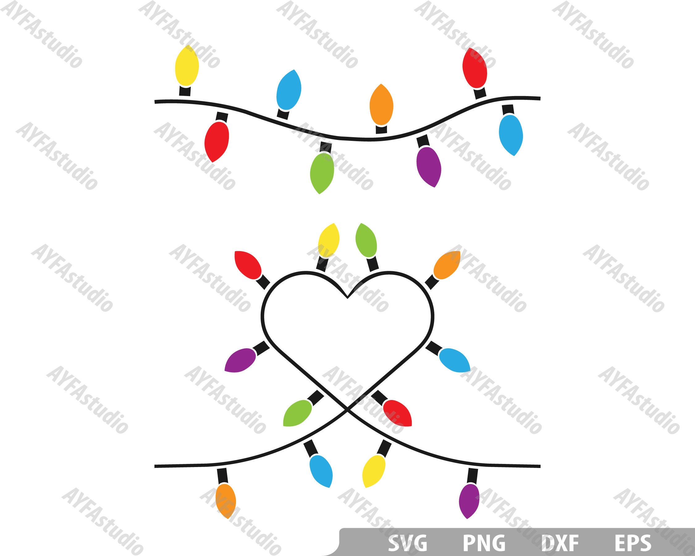 Ornamental Lights Svg Light Bundle Svg Light Strings | Etsy