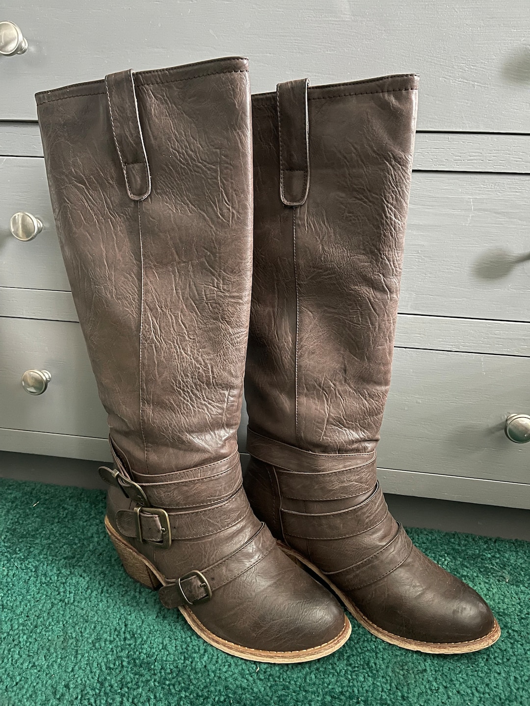 Charlotte Ruse Knee High Chocolate Boots - Etsy