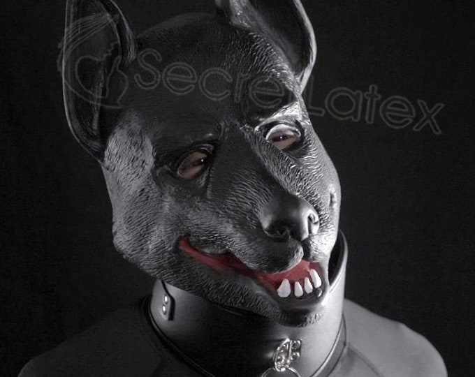 Black Latex Dog Hood Rubber Puppy German Shepherd Fetish Full - Etsy