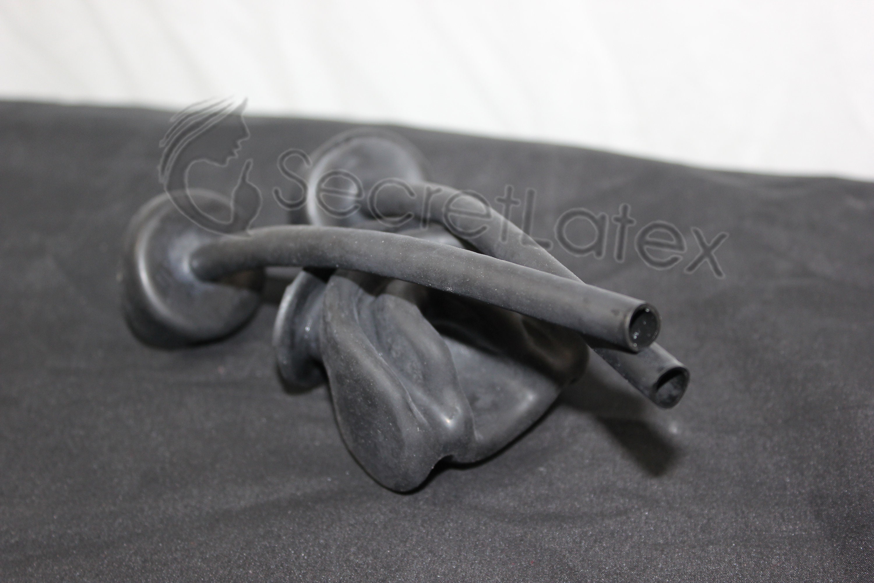 Latex Rubber Mouth Gag and Long Nose Tubes Moulded Black or | Etsy UK