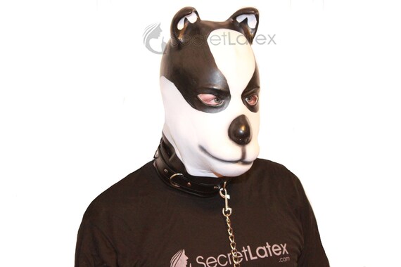 Black Latex Dog Hood Rubber Puppy Two Tone Fetish Full Head | Etsy