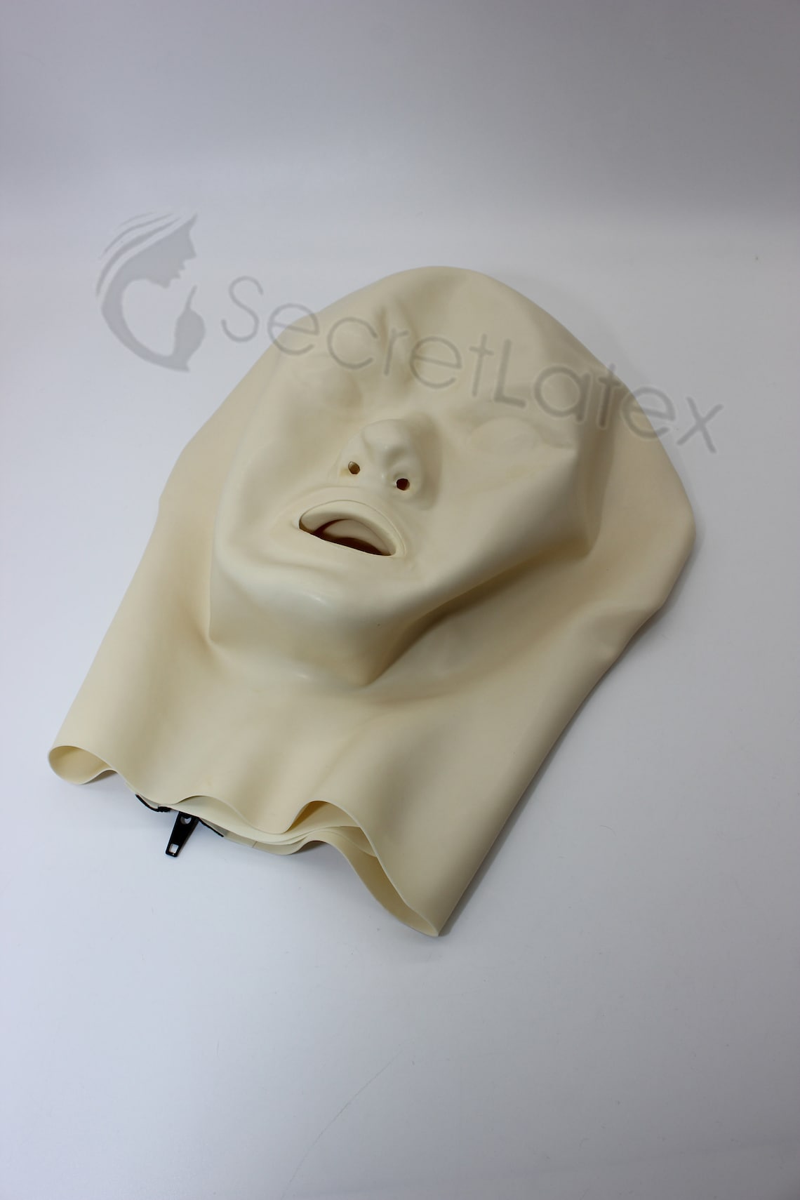 White Latex Hood Mouth Gag Sheath Nose Tubes Gimp Mask - Etsy
