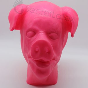 Pink Latex Pig Hood Rubber Fetish Full Head Bondage Animal - Etsy