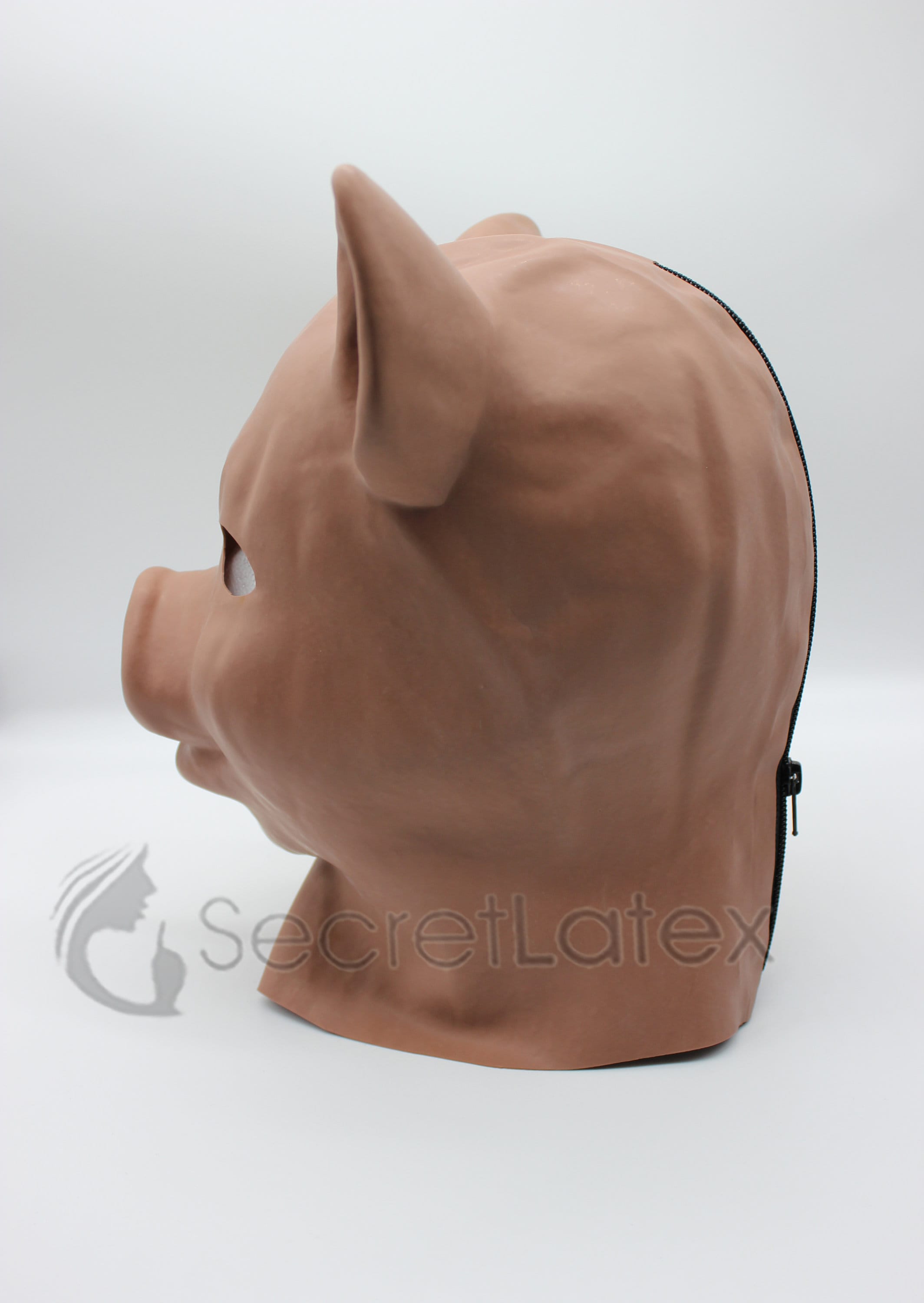Brown Latex Pig Hood Rubber Fetish Full Head Bondage Mask - Etsy