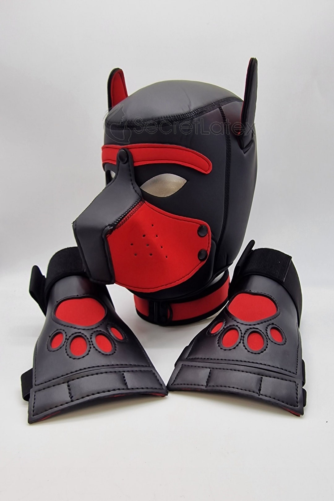 Neoprene Soft Foam Rubber Puppy Hood Rubber Fetish Full Head Bondage ...