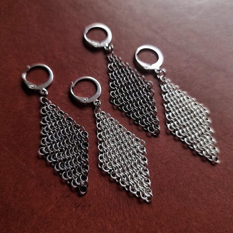 Chain Mail Earrings - Etsy