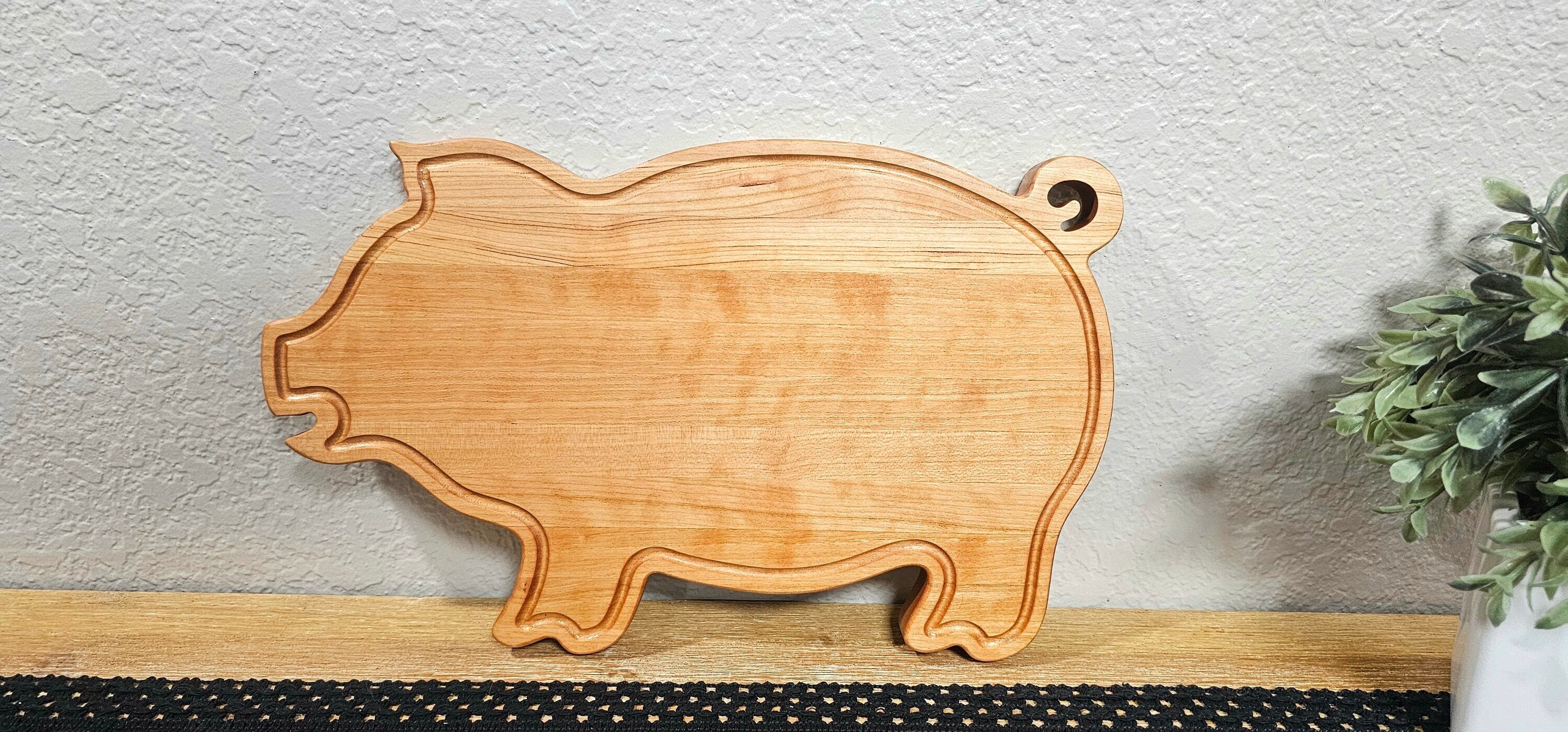 Pig Cutting Board Made With Cherry Wood Serving Board End Grain Cutting ...