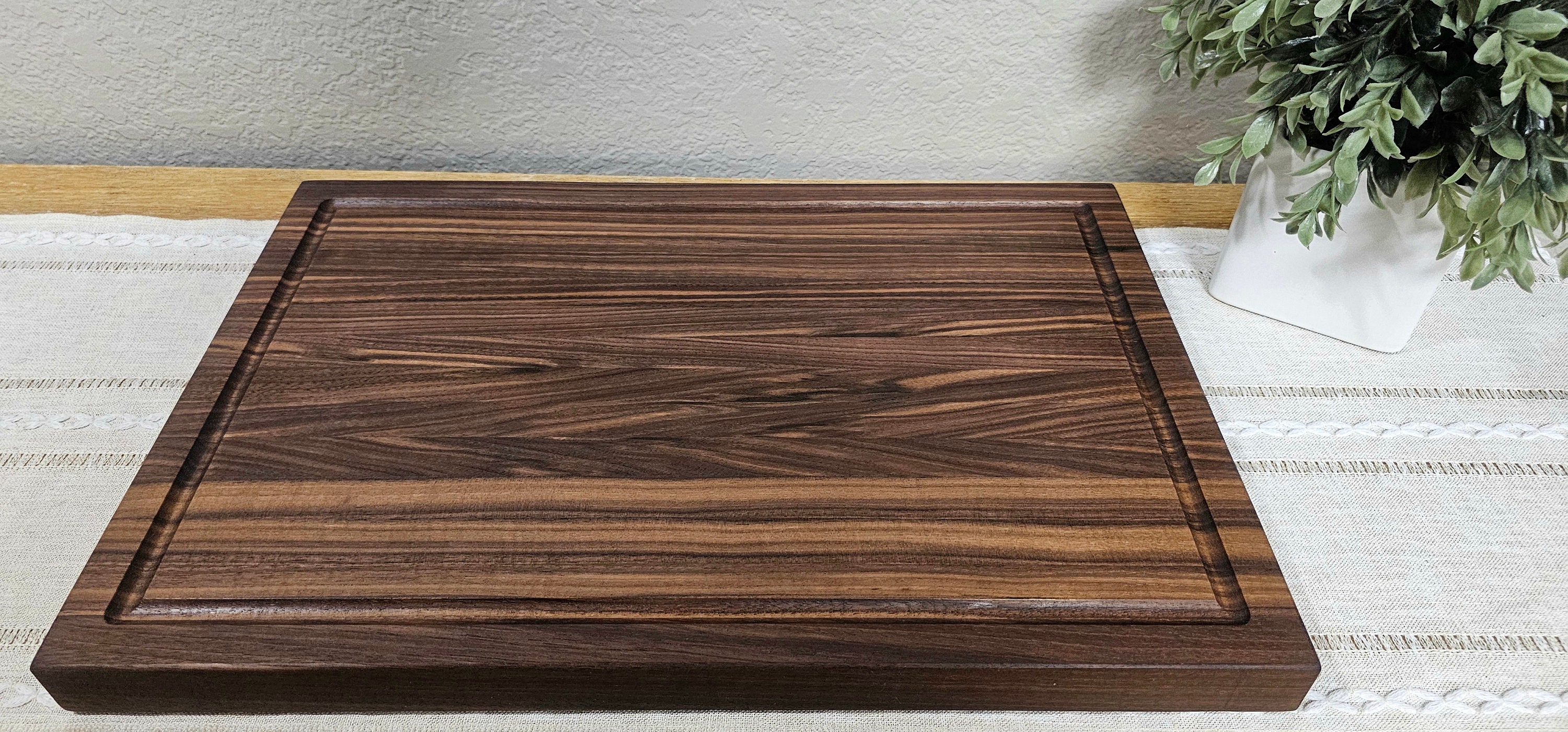 Large Walnut Edge Grain Cutting Board With Juice Grooves - Etsy