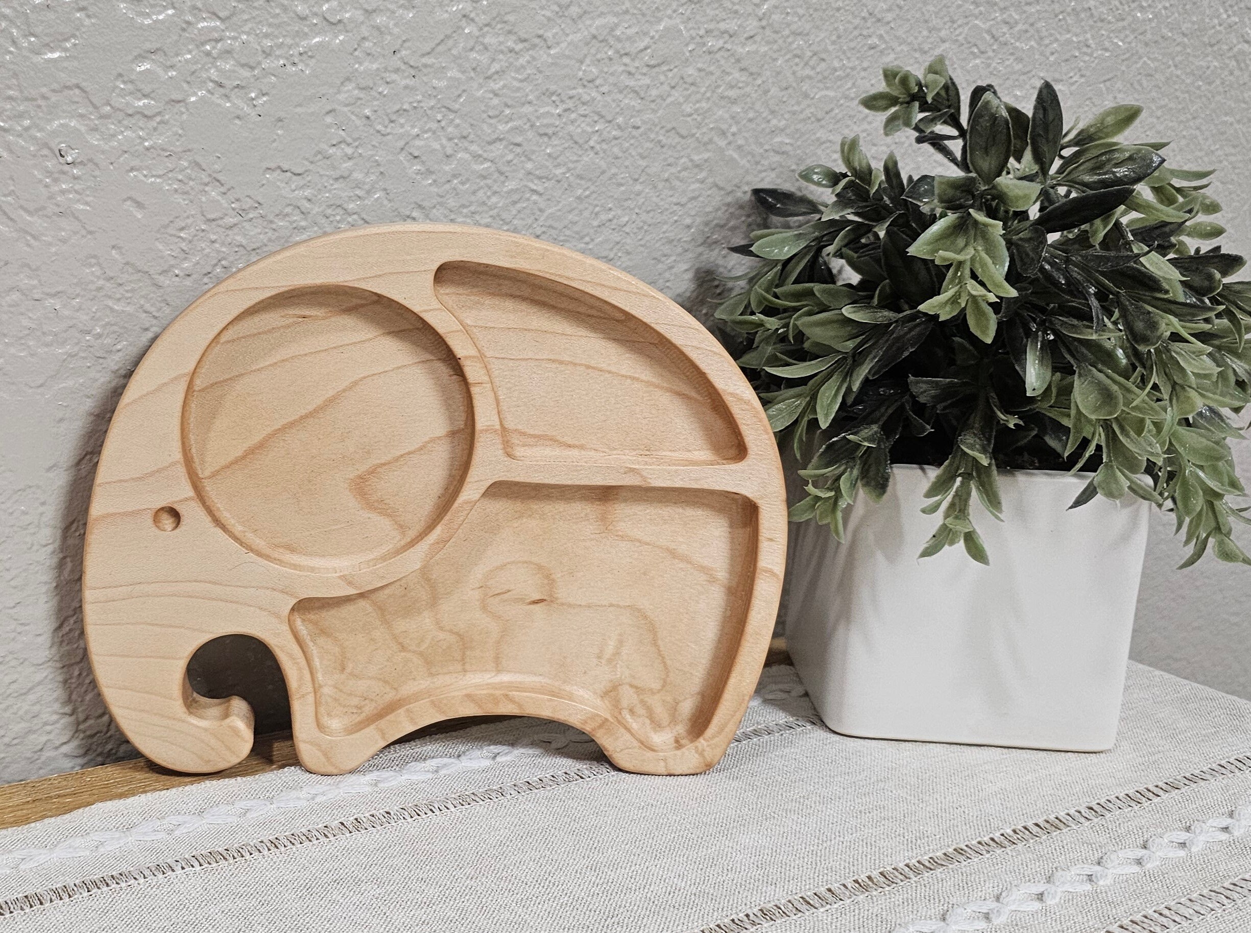 Elephant Wooden Shaped Plate | 3 Wood Color Options - Etsy
