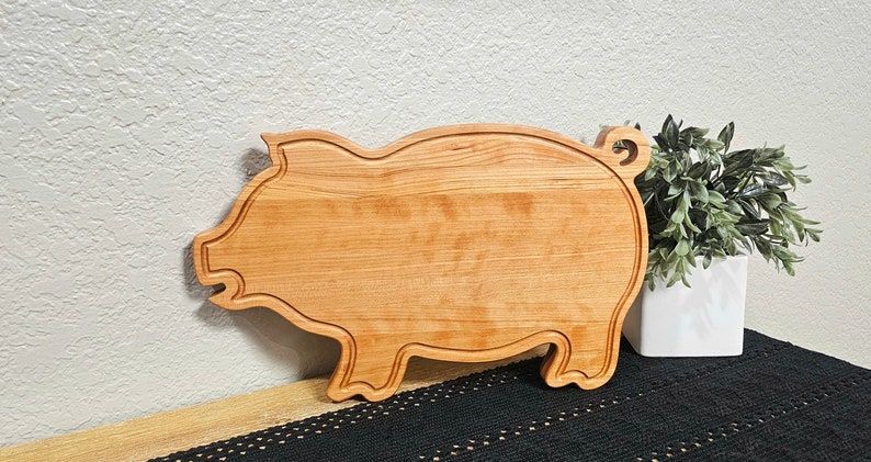 Pig Cutting Board Made With Cherry Wood | Serving Board | Edge Grain ...