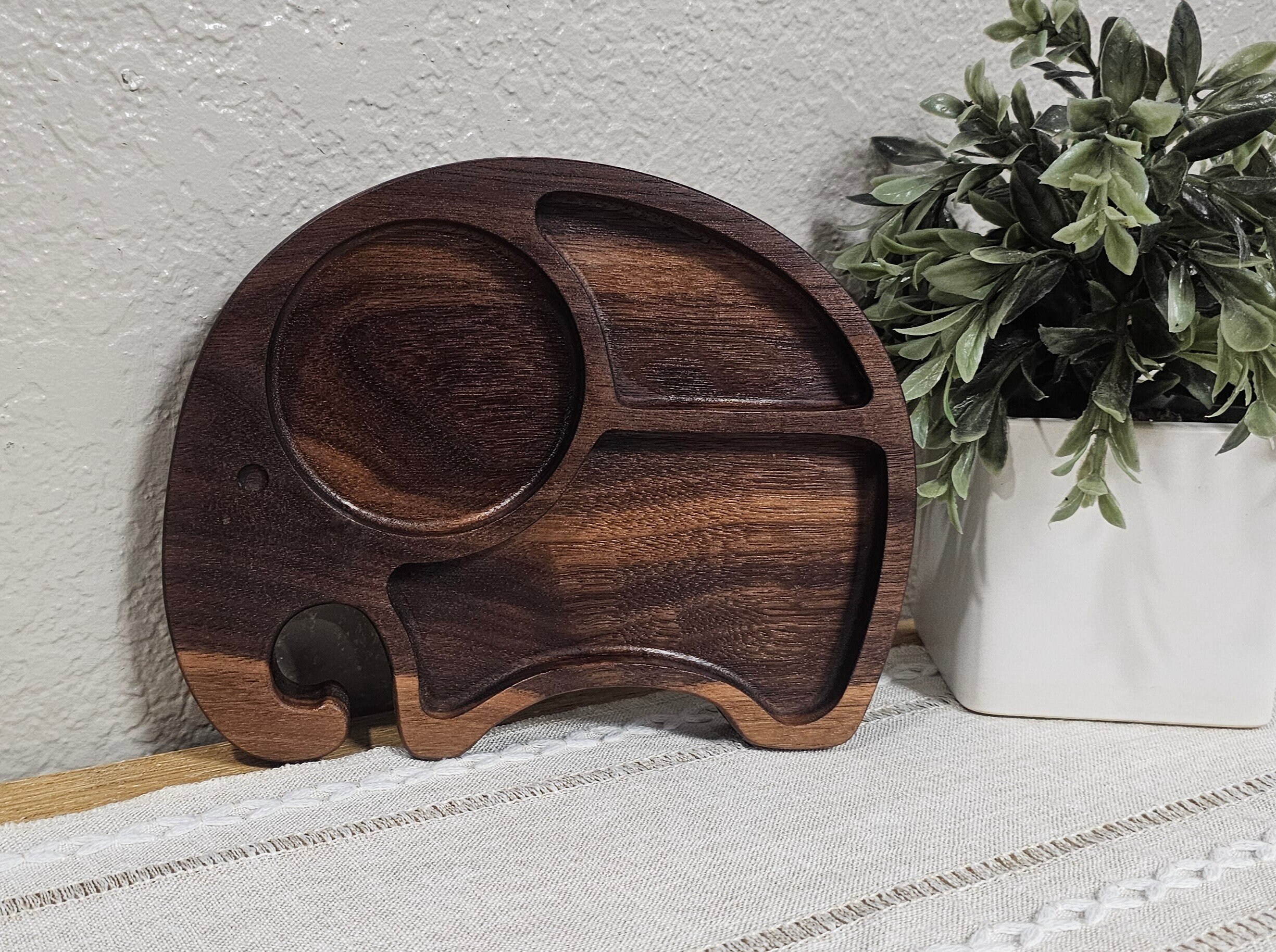Elephant Wooden Shaped Plate | 3 Wood Color Options - Etsy