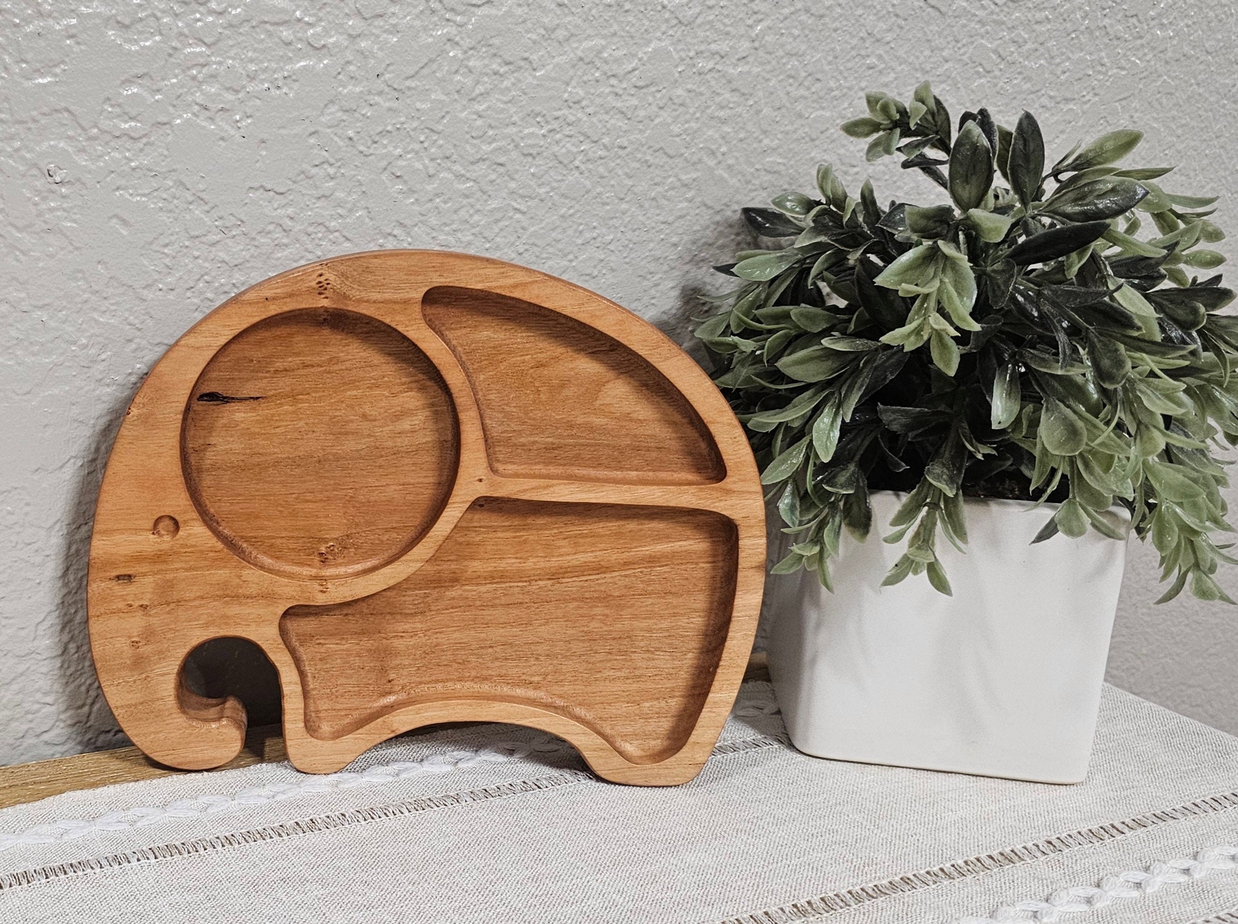 Elephant Wooden Shaped Plate | 3 Wood Color Options - Etsy