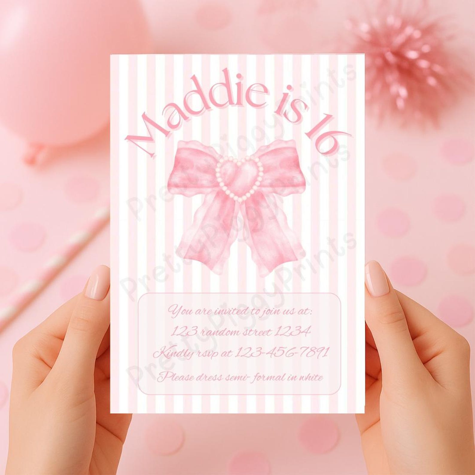 Victoria's Secret Birthday Invitation | Editable Canva Template | Pink ...