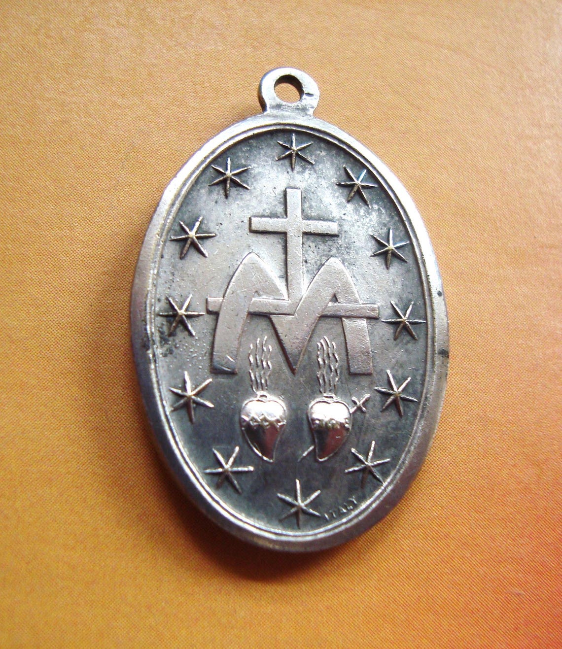 Vintage Miraculous Medal Virgin Mary English Wording - Etsy