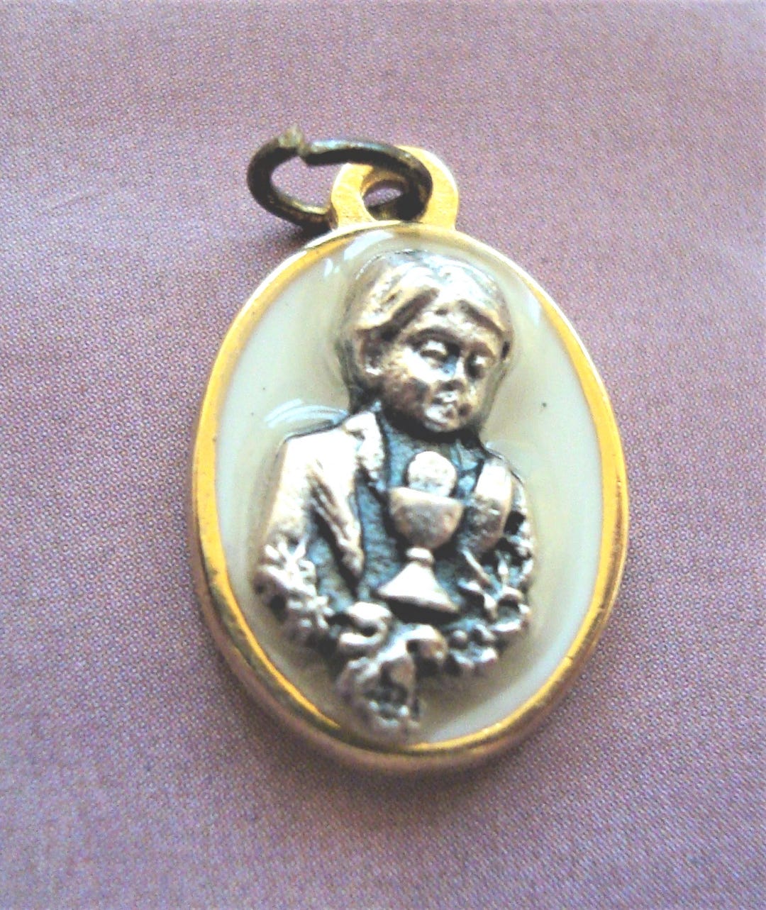 Vintage Communion Confirmation Medal With Chi Rho Alpha & Omega Symbols ...