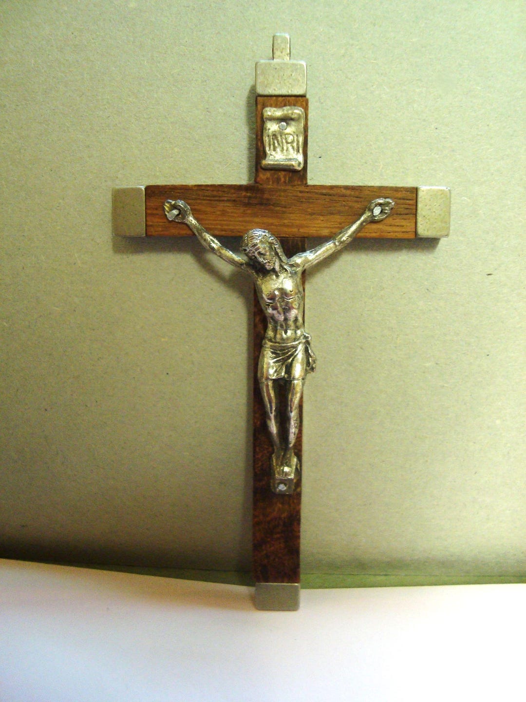 Large, Vintage Pectoral Style Crucifix Wood and Metal 4.5inches - Etsy