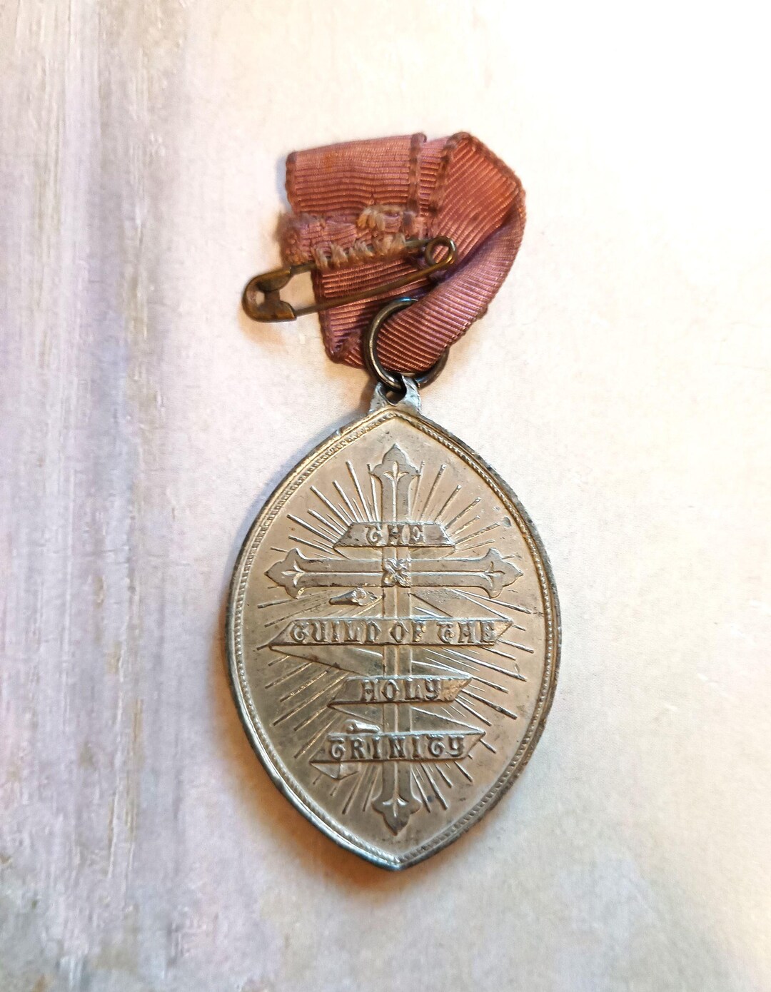 Vintage Guild of Holy Trinity Medal, Sanctus Ribbon - Etsy