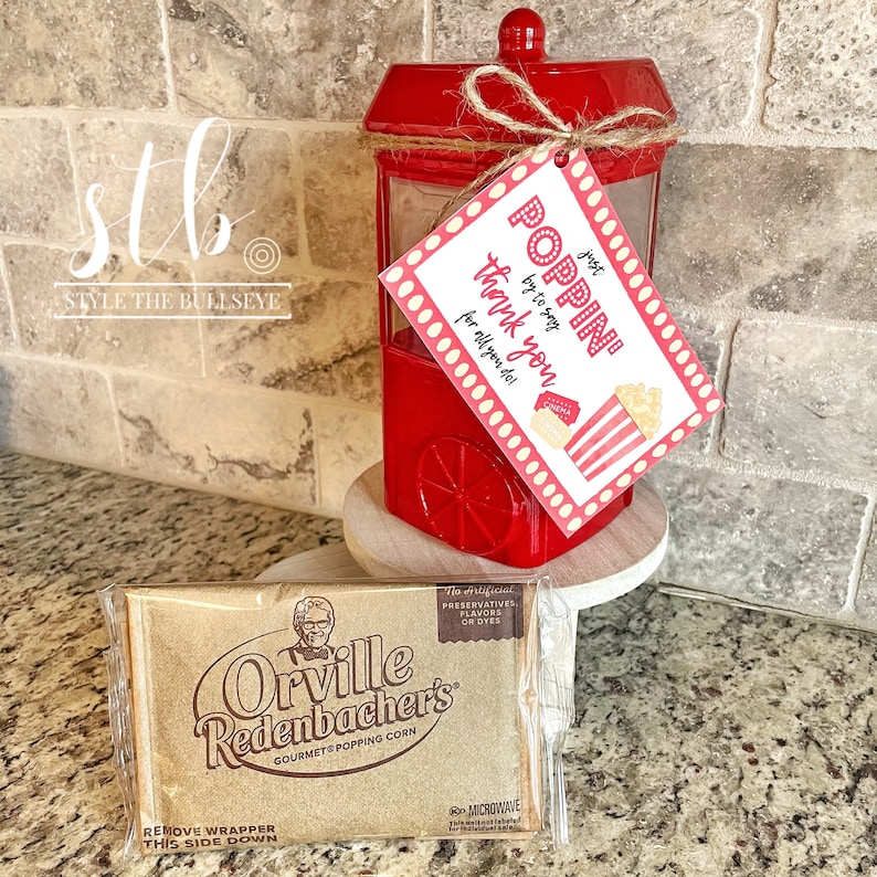 Just Poppin' by to Say Thank You for All You Do Printable Gift Tag ...